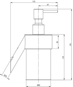 Deante Silia, dávkovač mýdla 250ml, černá matná, DEA-ADI_N421