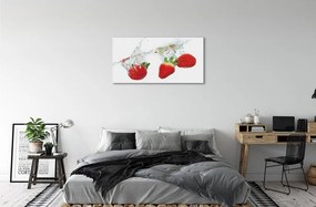 Obrazy na plátně Water Strawberry bílé pozadí 140x70 cm