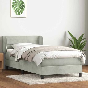 Box Spring Postel s matrací Světle šedá 90x220 cm Samet 3317637