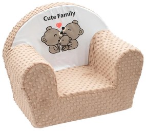 NEW BABY Dětské křeslo z Minky New Baby Cute family cappuccino