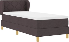 Postel s boxspringem s čelo Tmavě hnědá 80 x 200 cm textil 3340244
