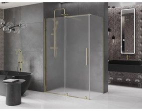Mexen Velar, sprchový kout s posuvnými dveřmi 130 x 70 cm, 8mm sklo námraza, zlatá lesklá, 871-130-070-31-50