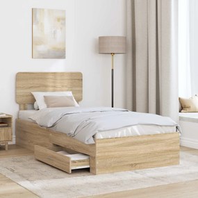 Rám postele se zásuvkou Sonoma dub 90 x 190 cm Kompozitní dřevo 3412429