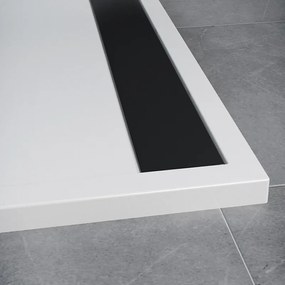 SanSwiss Ila Sprchová vanička čtvercová 90×90 cm bílá Barva krytu  sifonu: Černá WIQ 090 06 04