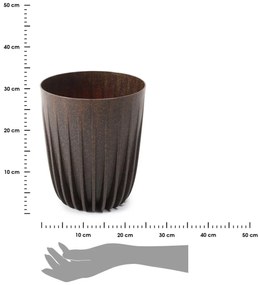 Květináč STRIPPED ECO VI 25 cm kávově hnědý