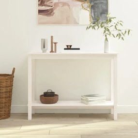Konzolový stolek bílý 110x40x80 cm masivní borové dřevo - Default Title