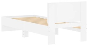 Rám postele s čelem bílý 75 x 190 cm kompozitní dřevo