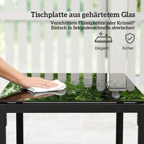 Ratanový bistro set, 3dílná sada zahradního nábytku se 2 zahradními židlemi, konferenčním stolkem, odnímatelnými polštáři tmavě šedá
