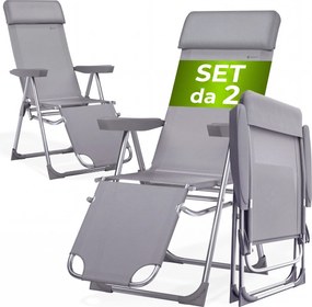 Zahradní židle vysoké opěradlo sada 2 ks antracitová hliník
