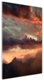 Wallmuralia Vertikální Fotoobraz na skle Západ slunce hory 50x100