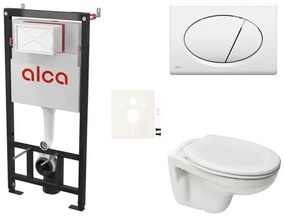 Cenově zvýhodněný závěsný WC set Alca do lehkých stěn / předstěnová montáž + WC Ceramia S-Line Pro SIKOASP1