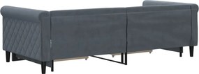 Válenda s přistýlkou a zásuvkami tmavě šedá 90 x 200 cm samet 3197820
