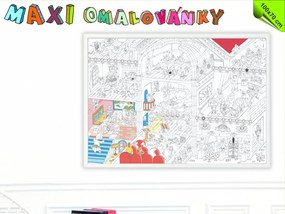 OMY DESIGN-PLAY, Dětské obrazy a plakáty na vymalování, Tanec, 100x70cm