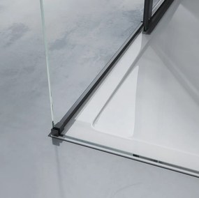 design sprchový kout RAVENA 19 ESG 8mm - BLACK SOFT CLOSE 100-150cm Velikost: 100x80