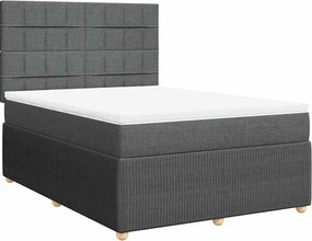 Box spring postel s matrací tmavě šedá 140x200 cm textil 3292080