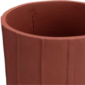 Terakotově červená kovová váza DUTCHBONE RANDER 16 cm