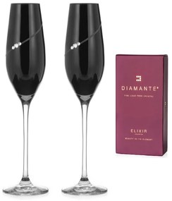 Diamante sklenice na šampaňské Silhouette City Black s kamínky Swarovski 210ml 2KS