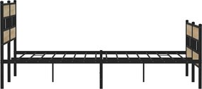 Kovový rám postele bez matrace dub sonoma 180 x 200 cm 3308472