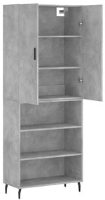 Skříň highboard betonově šedá 69,5x34x180 cm kompozitní dřevo,  3196087