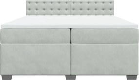 Box spring postel s matrací světle šedá 200x200 cm samet 3288714