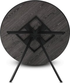 Kulatý jídelní stůl 100x100cm HT-R5010 GREY, lamino, šedý dub