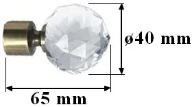 Garnýž kovová 260 cm dvouřadá - dvojitá 19 Koule crystal mosaz