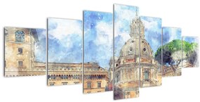 Obraz - Kostel Santa Maria di Loreto, Řím, Itálie (210x100 cm)
