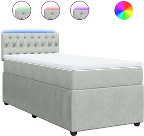 Box spring postel s matrací světle šedá 100x200 cm samet 3289968