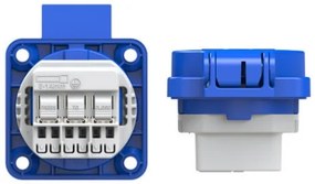 Zásuvka vestavná PCE 108-0B IP54 s víčkem modrá