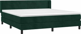 Box spring postel s matrací tmavě zelená 160x200 cm samet 3130850