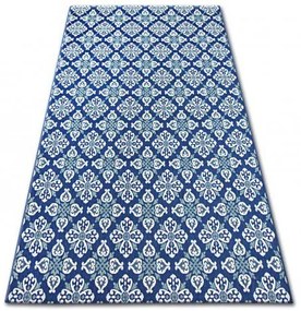 Kusový koberec Sisal COLOR 19246/699 Květy modrý Rozměr: 160x230 cm