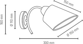 Spot-Light 8341128 - Nástěnné svítidlo METTE 1xE27/40W/230V