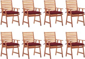 vidaXL Zahradní jídelní židle 8 ks s poduškami masivní akáciové dřevo [3078390] Barva: taupe