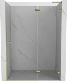 Mexen, Mexen Lunar L výklopné pravé sprchové dveře 130 cm, transparentní, zlaté - 834L-130-000-50-00-P