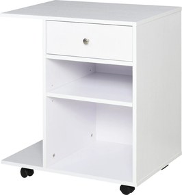 Vinsetto Kancelářský Tiskový Kancelářský Vozík s Kolečky, Multifunkční s 2 Přihrádkami, Zásuvkou a Stojanem pro CPU, Nastavitelnou Policí 60x40x68,5 c