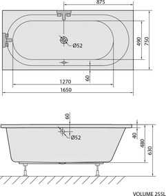 Polysan ASTRA B 165 x 75 x 48 cm 32611 vana
