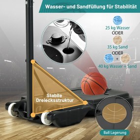 Costway Basketbalový stojan 90/158-210 cm výškově nastavitelný basketbalový koš