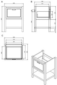 Koupelnová skříňka s umyvadlem Naturel Country 65x85x53 cm palisandr COUNTRY65ZPA