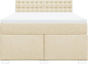 Box spring postel s matrací krémová 160x200 cm textil 3288258