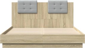 Rám postele s čelem dub sonoma 120 x 200 cm kompozitní dřevo 3209928