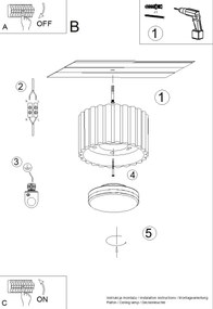 Stropní svítidlo Aura, 1x tmavěbéžové hliníkové stínítko, (6 cm)