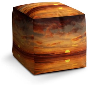 Sablio Taburet Cube Oranžové slunce: 40x40x40 cm