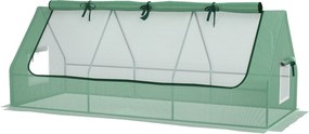 Skleník Outsunny se samostatnými okny, PE síťová fólie, UV odolný fóliový skleník z oceli, skleník na balkon a zahradu 240x90x90cm, skleník na rajčata