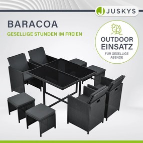 Juskys Polyratanová zahradní sestava Baracoa pro 8 osob Velikost: L