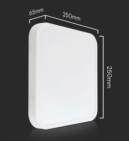 LED Solution Bílé přisazené LED svítidlo Plano čtvercové 250x250mm 18W IP44 76251