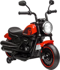 Dětská elektrická motocyklo HOMCOM s odnímatelnými tréninkovými koly, 3 km/h, pro děti 1,5-3 roky, červená, 76 x 42 x 57 cm | Aosom