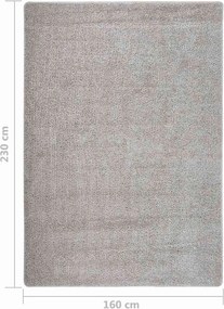 Koberec s dlouhým vlasem světle šedý 160 x 230 cm protiskluzový 340385