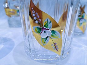 Malovaný whisky set s květy a zlatem 6+1