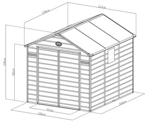 G21 Zahradní domek G21 Boston 670 - 241 x 278 cm, plastový, béžový G21-6390073