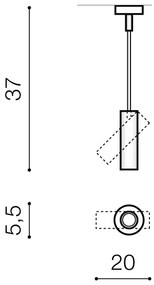 Bodové světlo Lens Square bílé/bílé